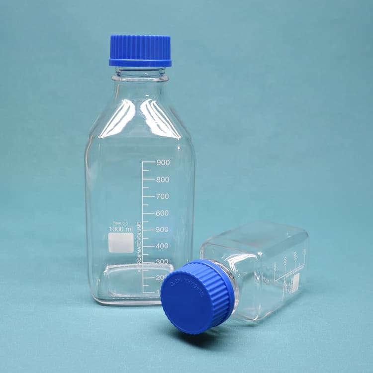 HPLC dimensions: 94mm od x 222mm hgt. GL45 square glass bottles-HPLC ...